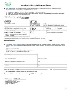 نحوه ارسال مدارک به WES توسط دانشگاه - گیزپر